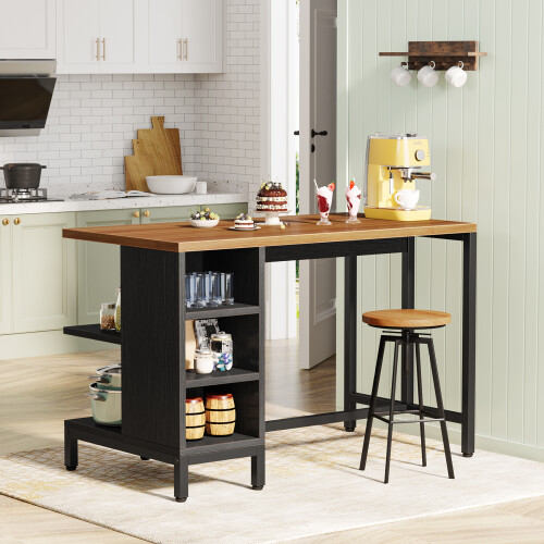 Tribesigns Kitchen Island, Kitchen Shelf Bar Table with 5 Shelves on OnBuy