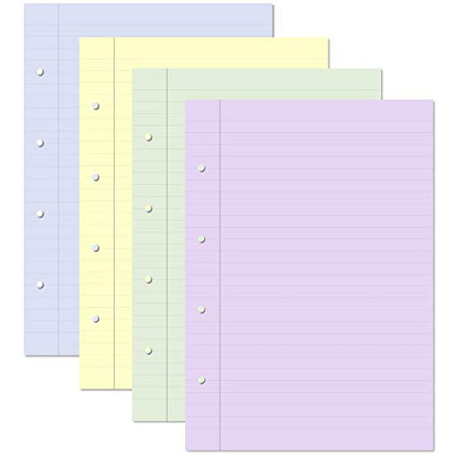 A4 Refill Pack Assorted Colour Lined Notepapers Dyslexia Tinted Writing ...