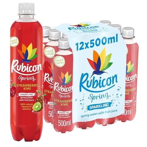 Rubicon Spring 12 Pack Strawberry Kiwi, Sparkling Spring Water with ...