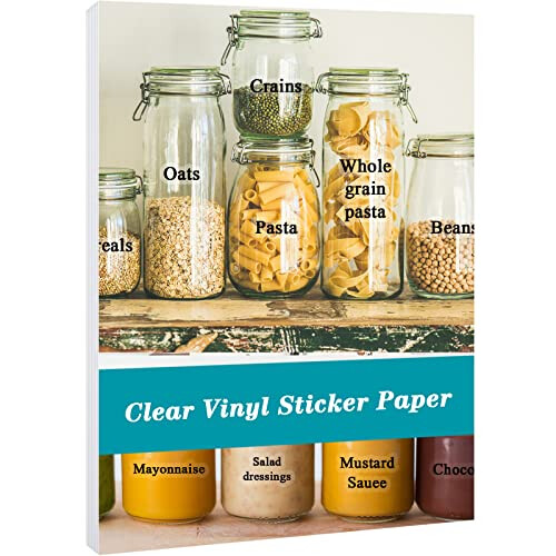 20 Sheets A4 Size Printable Clear Sticker Paper for Inkjet Printers ...