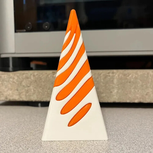 (Yellow white) Impossible Pyramid Passthrough Sculpture 3D Pyramid ...