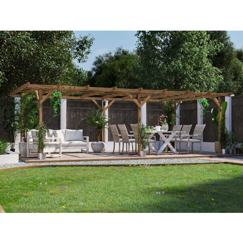 Dunster House Wooden Pergola 6m x 3m Garden Plant Frame Kit Utopia on OnBuy