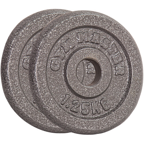 (2 x 1.25 kg) GYM MASTER Pair Standard Weight Plates 1" Cast Iron 1.25 ...
