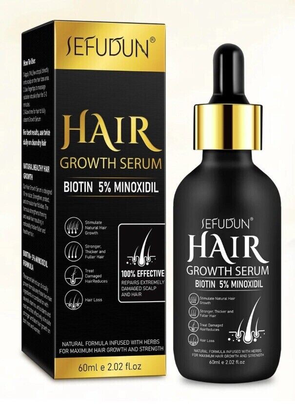 Sefudun Hair Growth Serum Kit - Biotin 5% Minoxidil - 60ml on OnBuy