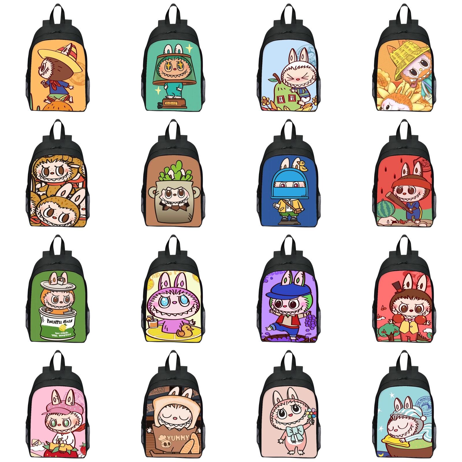 Labubu Backpack Handbag Polyester Bag For School Students Gift Large ...