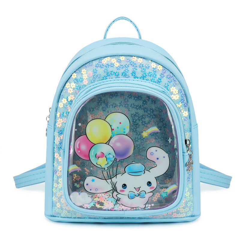 (Blue Cinnamoroll) Cinnamoroll Joyful Pu Backpack For School Girls With ...