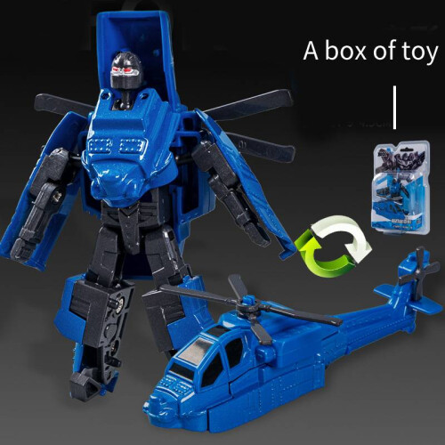 (Blue Copter) Alloy Transformation Robot Toy Multi Joint Mecha Figure ...