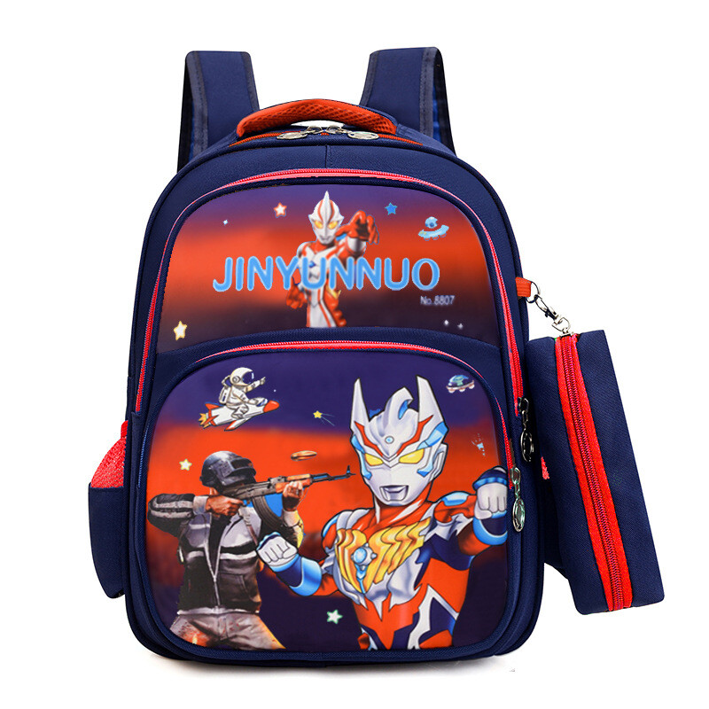 (Red Ultraman) Cartoon Spacious Themed School Backpack For Kids With ...