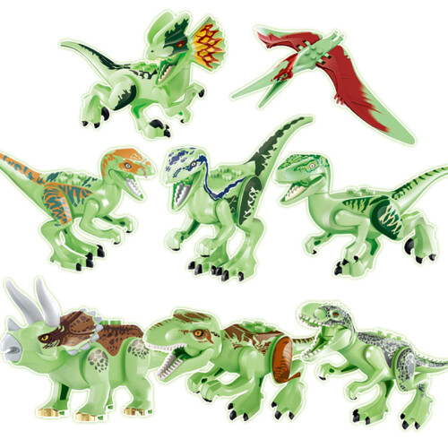 (77010-8pcs) Large Dinosaur Figure Big Size Indominus T Rex Blocks Lego ...