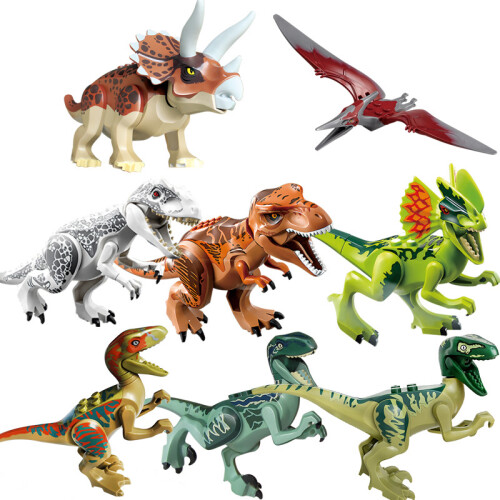 (77001-8pcs) Large Dinosaur Figure Big Size Indominus T Rex Blocks Lego ...
