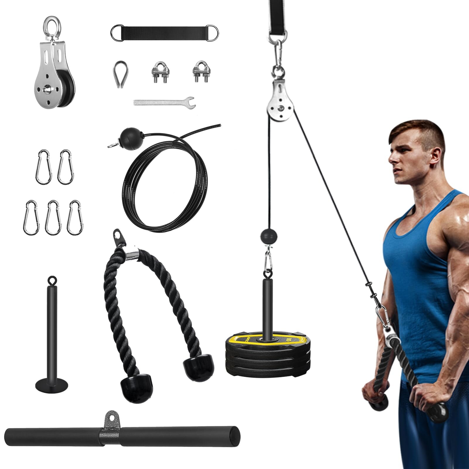 Cable Pulley System Home Gym, Pulley System Gym Weight Cable Pulley ...