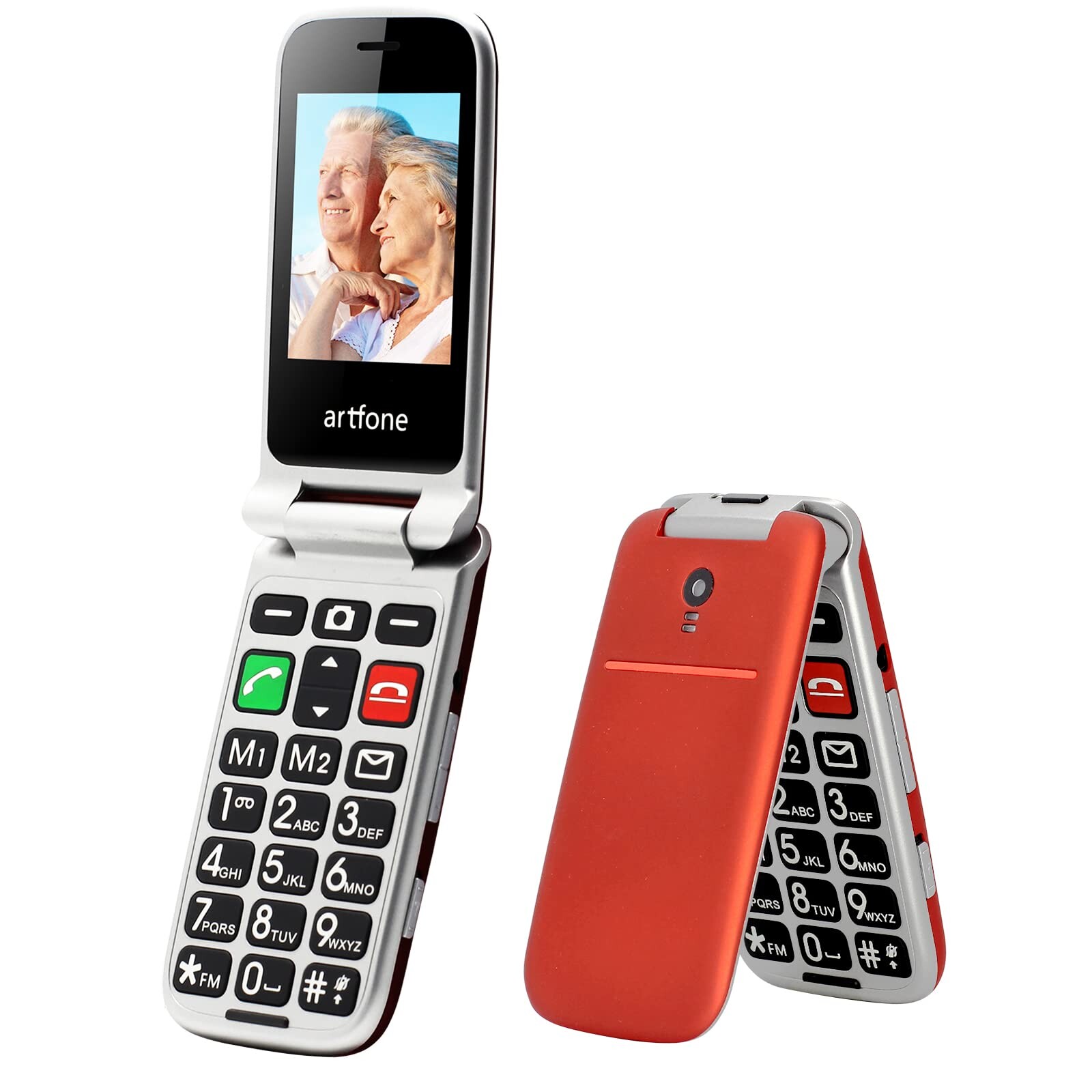 artfone CF241 Flip mobile Phone for Elderly People, Simple Big Button ...