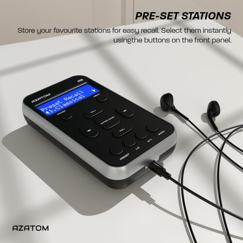 AZATOM A2 DAB/DAB+ Portable Digital Radio, Sports model, Pocket size ...