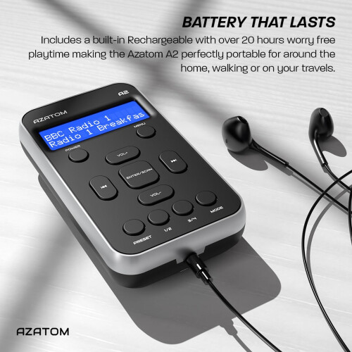 AZATOM A2 DAB/DAB+ Portable Digital Radio, Sports model, Pocket size ...