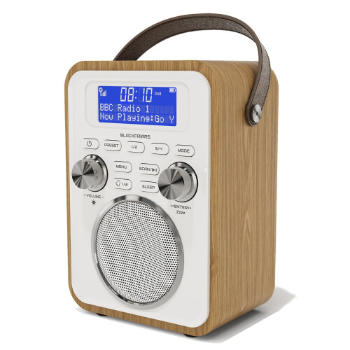 DAB+ DAB FM Digital Radio, Fully Portable, Wireless Bluetooth 5.0, Dual Alarms, Mains & Battery ...