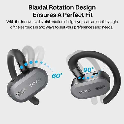 TOZO O2 True Open Ear Wireless Headphones Lightweight with Multi-Angle ...