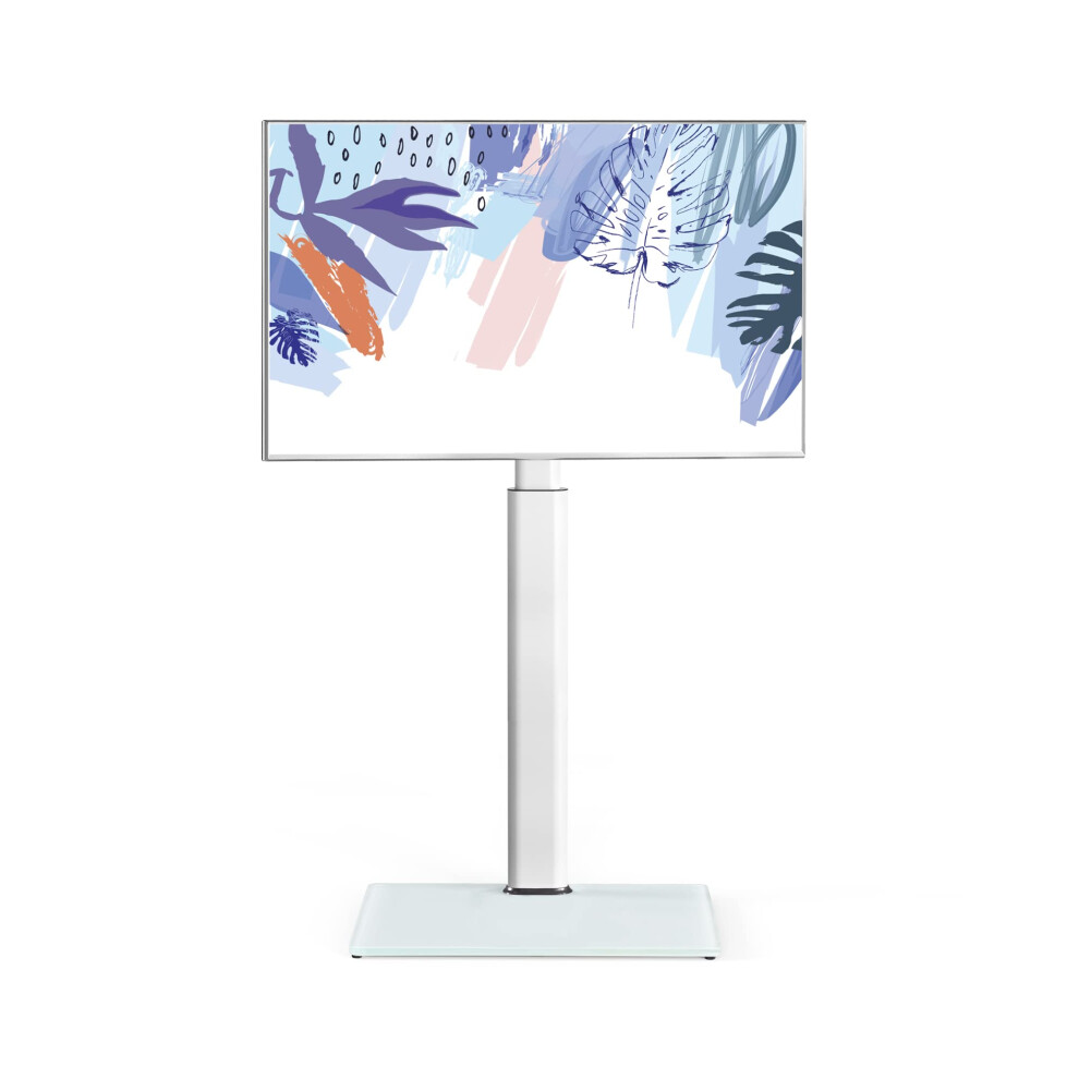FITUEYES White TV Stand for 32 to 60 inch Universal TV Floor Stand with Swivel Bracket Portable TV Stand for Office Conference Room End of Bed on OnBuy