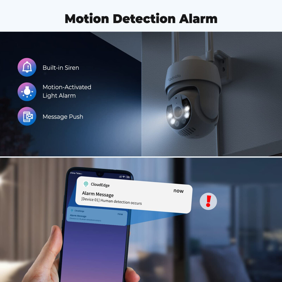 Codnida 2K Security Camera Outdoor, 360? PTZ WiFi Camera, CCTV Camera ...