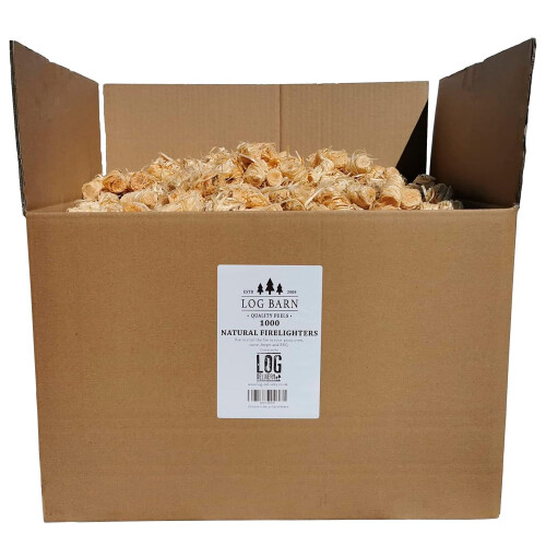 Log Barn Natural Firelighters (Box of 1000) Natural Fire Lighters for ...