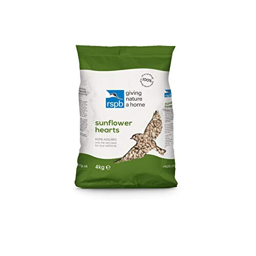 RSPB Sunflower Hearts Wild Bird Food 4kg, High in Energy & Protein ...