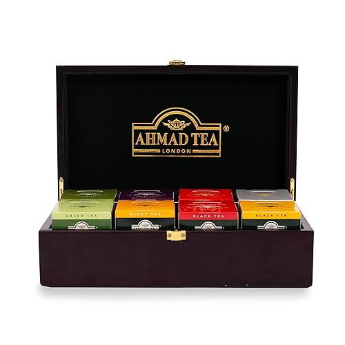 Ahmad Tea Tea Keeper Tea Selection 80 Teabag Box with 8 Black, Fruit ...