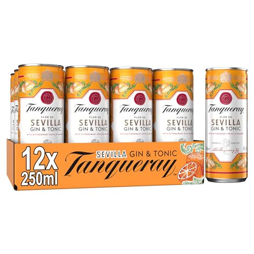 Tanqueray Flor de Sevilla Gin & Tonic | 6.5% vol | 12 x 250ml | Ready ...