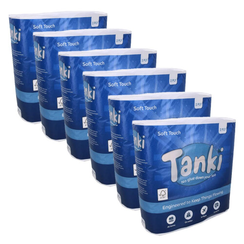Tanki Sustainable Toilet Paper | 54 Rolls, 2-ply, 200 Sheets Each | UK ...