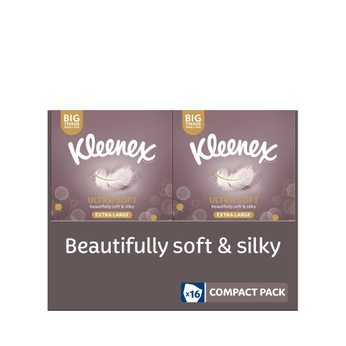 Kleenex Ultra Soft Extra large Tissue in 16 Compact Boxes - Our Softest ...