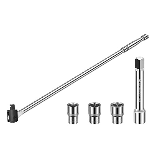 1/2-Inch Drive Breaker Bar with Socket Set, MAPOWER 600mm Breaker Bar ...