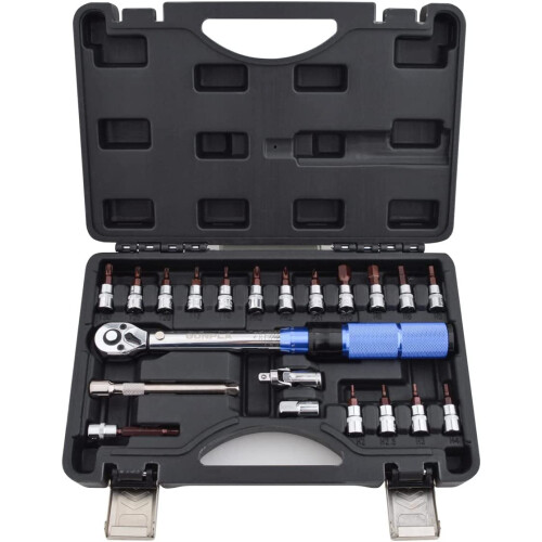 Gunpla 1/4" Drive Torque Wrench Set 21-Pieces Click Dual-Direction ...