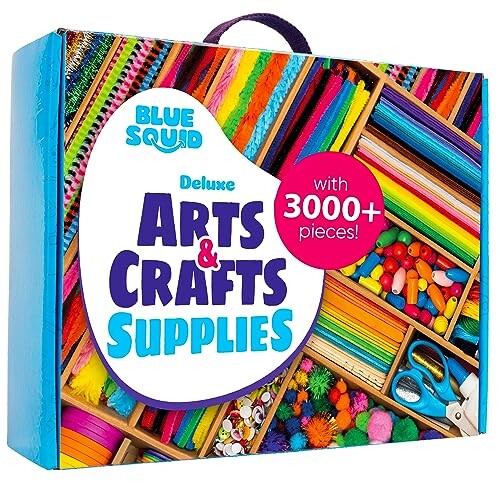 Blue Squid Arts and Crafts for Kids 3000+ Piece Deluxe Craft Chest ...