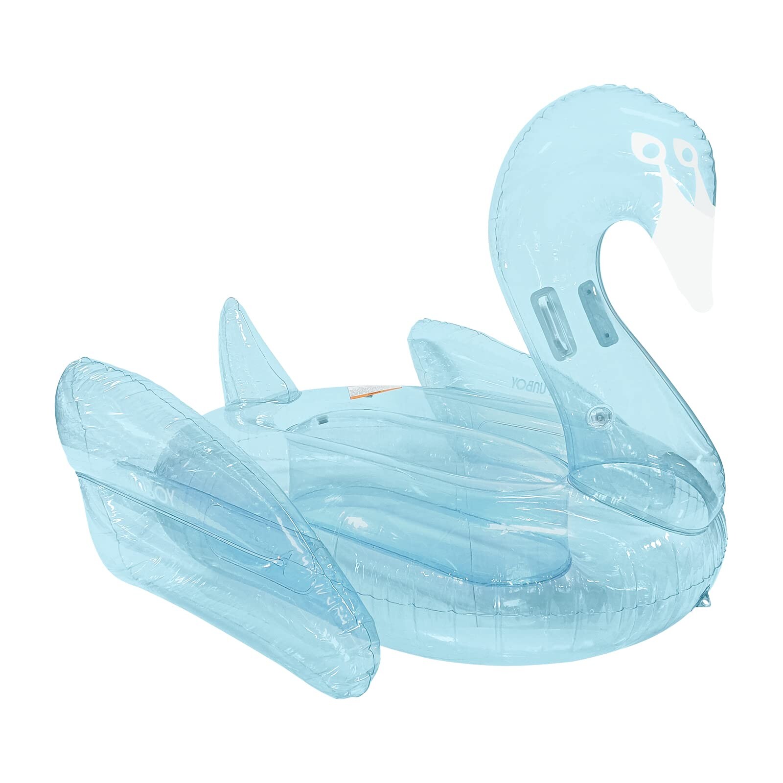 FUNBOY Giant Inflatable Clear Blue Swan Pool Float, Transparent Blue Color, Luxury Float for ...