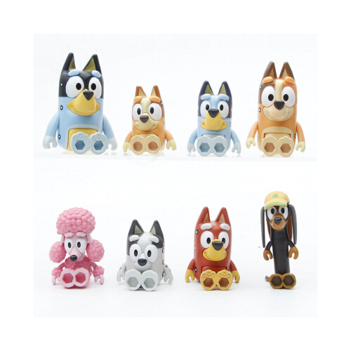 (A(8PCS/SET)) Figure Bluey Playset - Action Figures of the Beloved ...