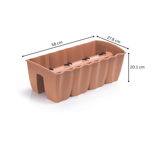 (Terracotta, 18 L) Balcony Flower Pot Bridge for Railings 7L - 18L on OnBuy