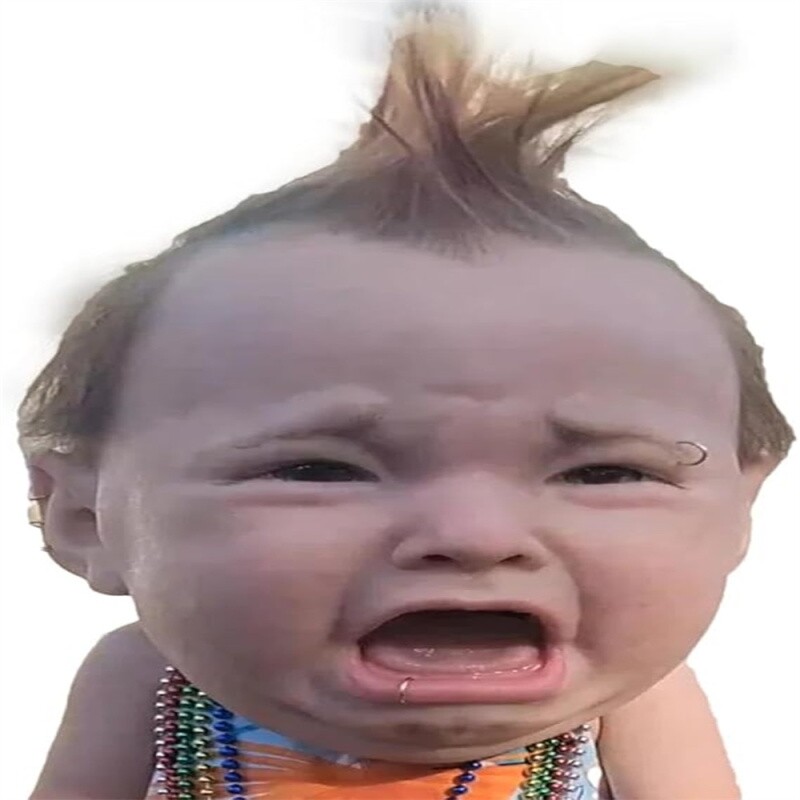 Crying Punk Baby Masque Creepy And Hilarious Latex Head Masque, Latex ...