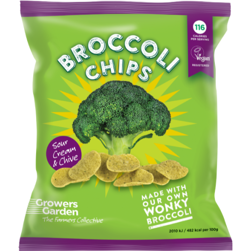 GROWERS GARDEN Broccoli Chips - Sour Cream & Chive 84g (Pack of 12) on OnBuy