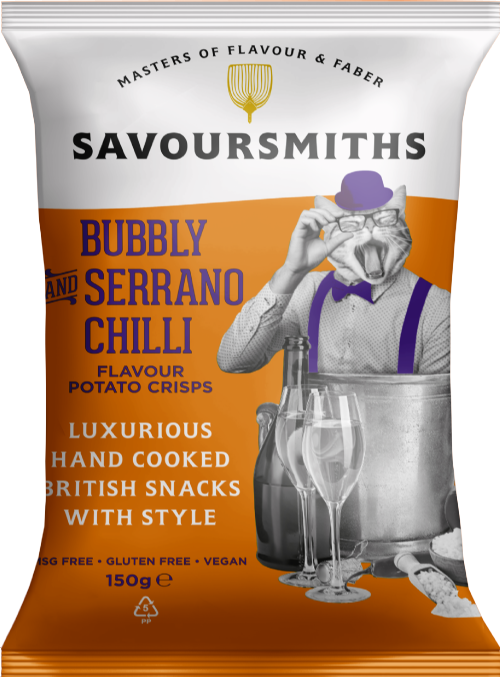 SAVOURSMITHS Bubbly & Serrano Chilli Potato Crisps 150g - Champagne ...