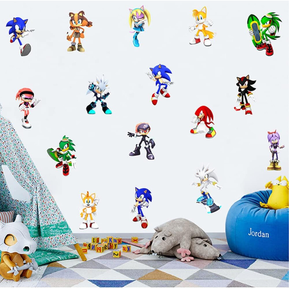 Sonic Wall Decals Sticker,Children Cartoon Bedroom Background Wall ...
