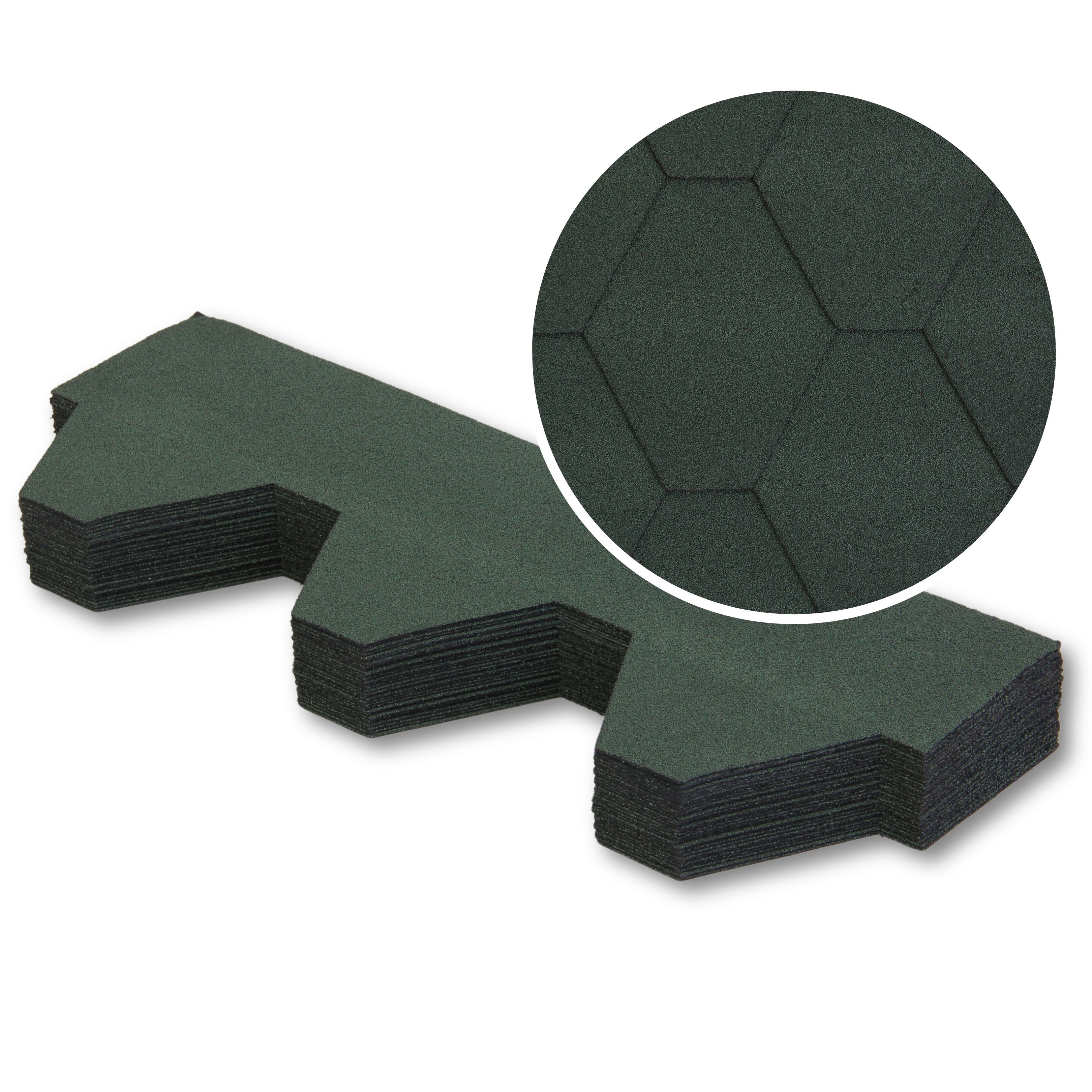 (Green, Hexagonal Shape) Premium Bitumen Roof Felt Shingles Heavy Duty ...