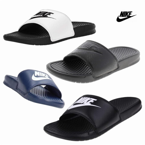 (Black White, Men's UK SIZE 11) Nike Benassi JDI Men's Flip Flops ...