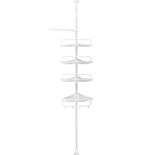 4 Tier Telescopic Bathroom Wall Corner Shelf Rack Shower Caddy Storage ...