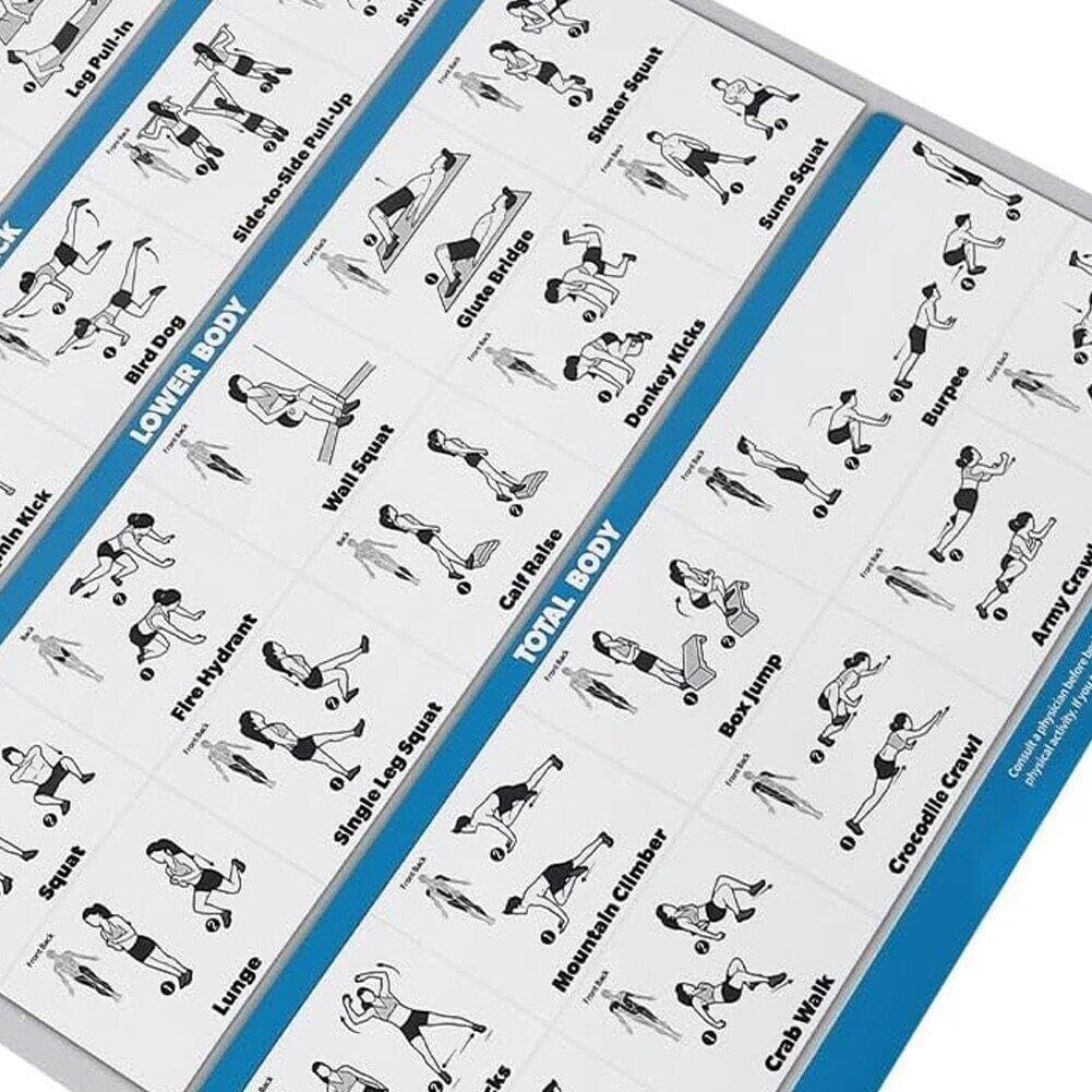 Body Weight Workout Poster, Bodyweight Exercises Poster for Home Gym ...