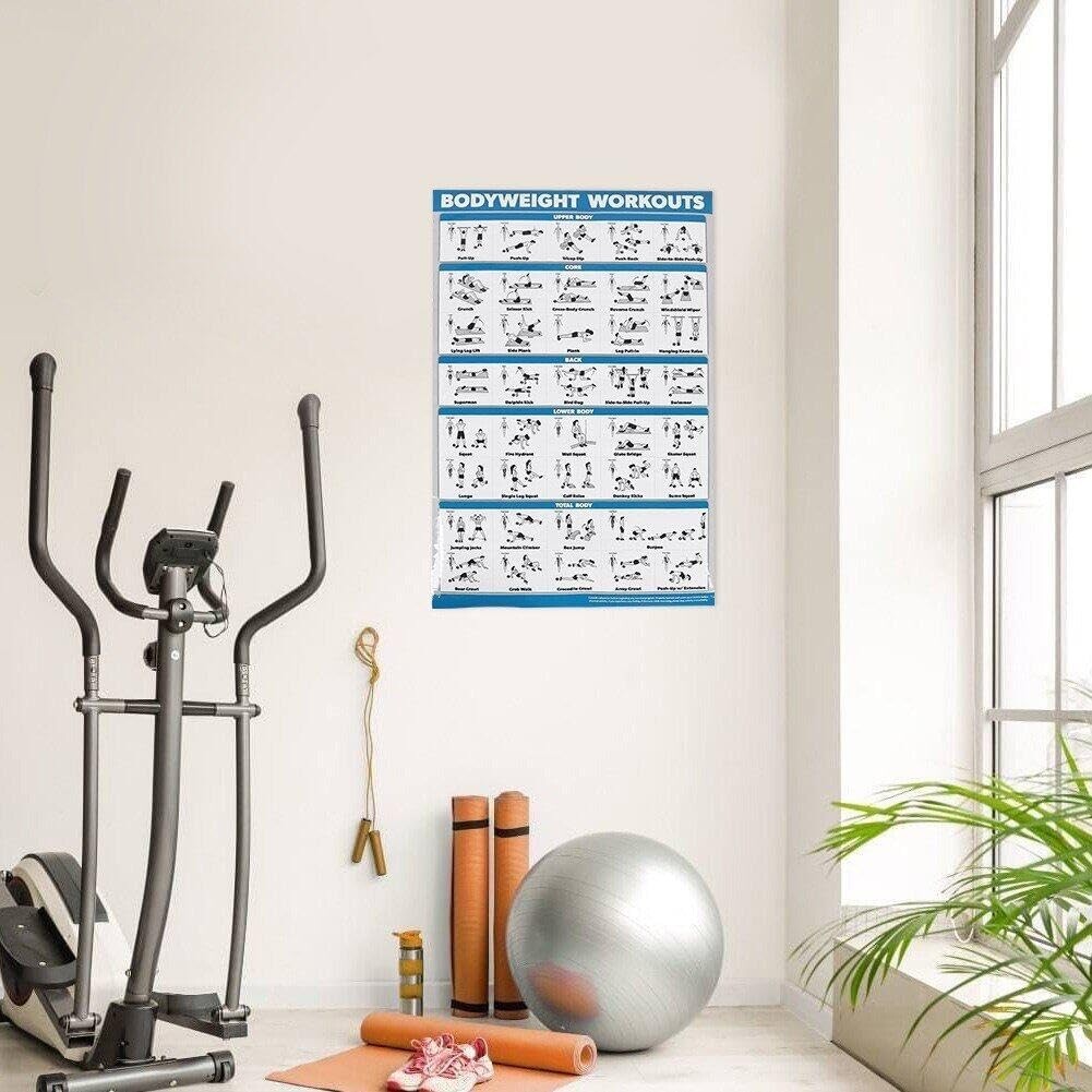 Body Weight Workout Poster, Bodyweight Exercises Poster for Home Gym ...