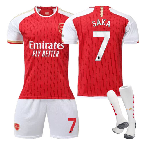 (24) 2023/24 Arsenal Home Jersey #7 Saka Soccer Jersey Set with Socks on OnBuy