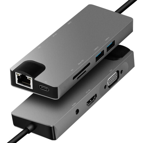 Chronus USB C Hub 9 in 1 Docking Station Multiport Adapter with HDMI 4K ...