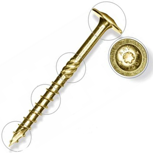 (Pack of: 50, 6.0 x 80mm) DIYUK Torx Wafer Head Self Tapping Wood ...