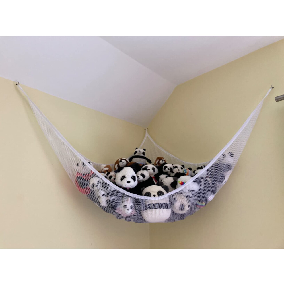 Jumbo Toy Hammock Powkoo Extra Large Toy Net Teddy Storage Hammock for Stuffed Animals 84 x 59 x 59 inch White on OnBuy