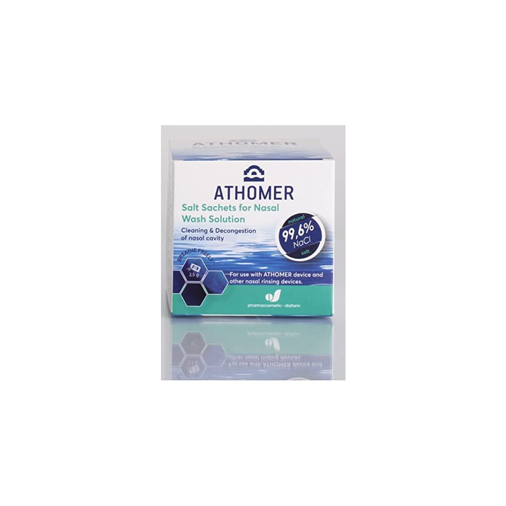 Athomer Nasal Wash SALT - 50 Sachets x 2.5g of Sea Water Salt - Cleans ...