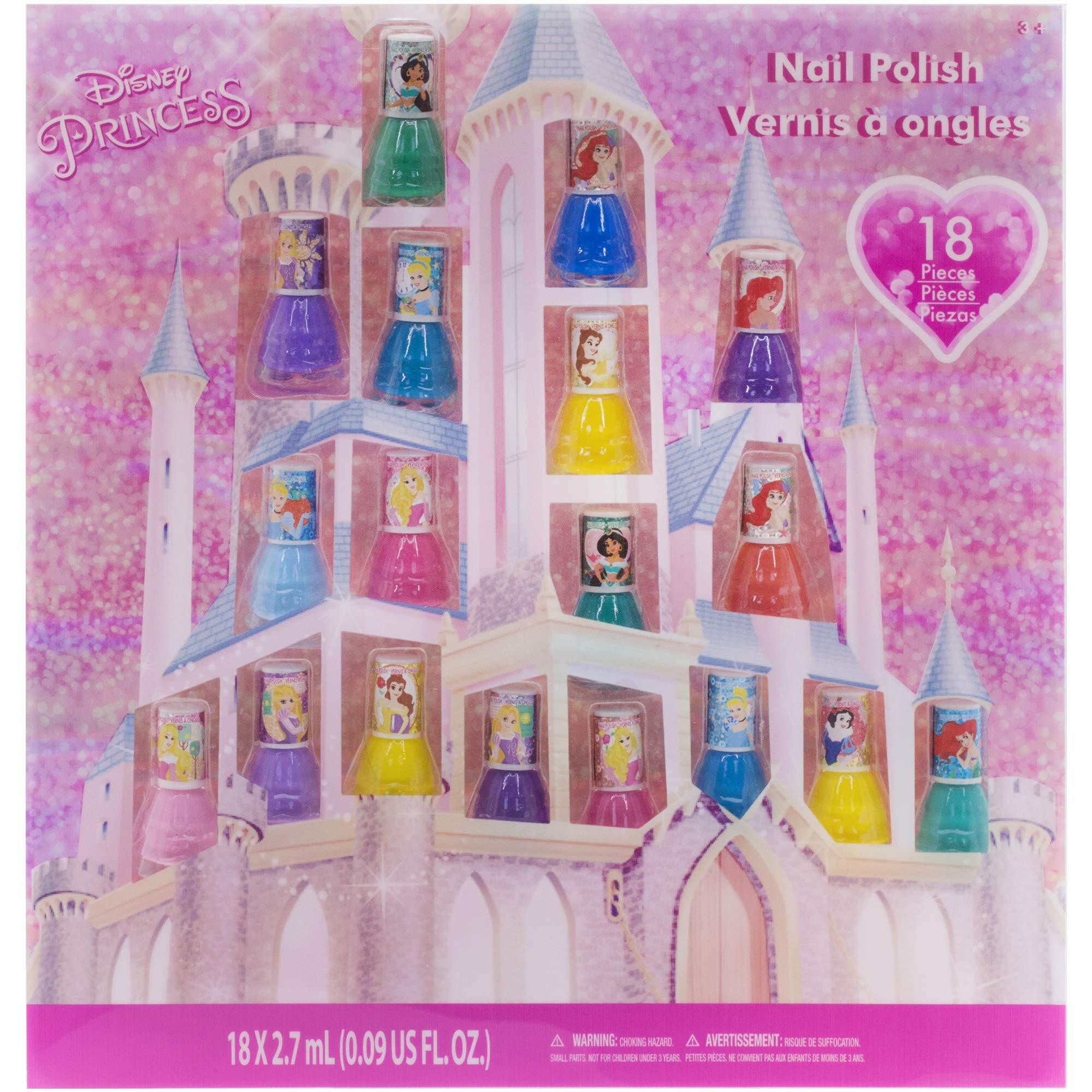 Disney Princess 18 pcs Non Toxic Castlebox Nail Polish Set for Kids ...