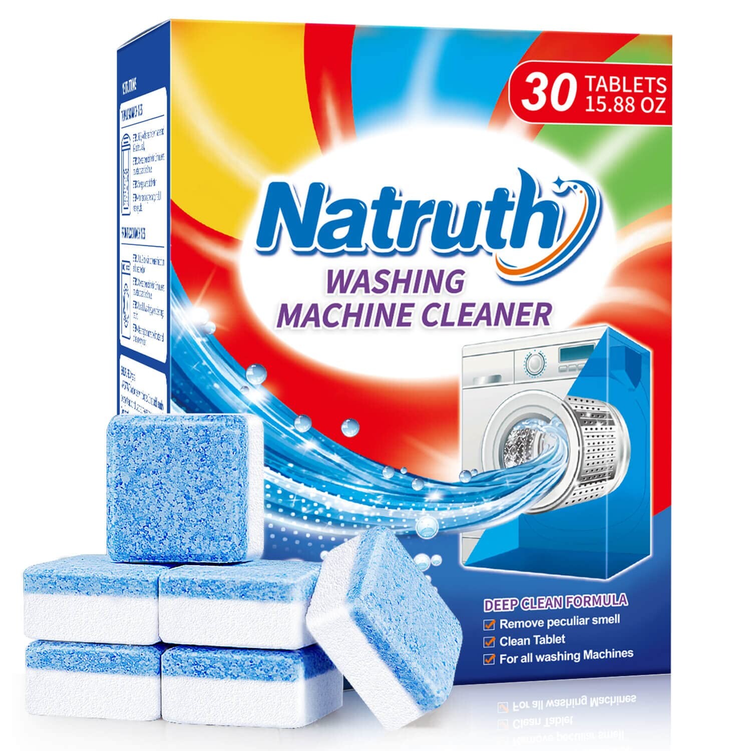 Washing Machine Cleaner 30 Pack,Triple Decontamination Remover with ...
